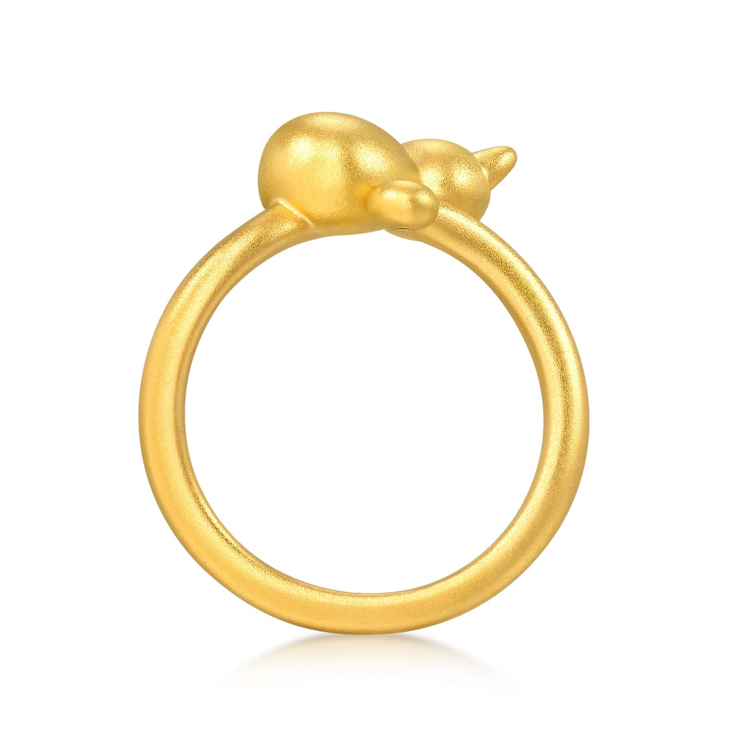 CHOW SANG SANG 999 24K Solid Gold Cute Kitten Band Ring for Women 93770R | Our Size 12 / US 5.5