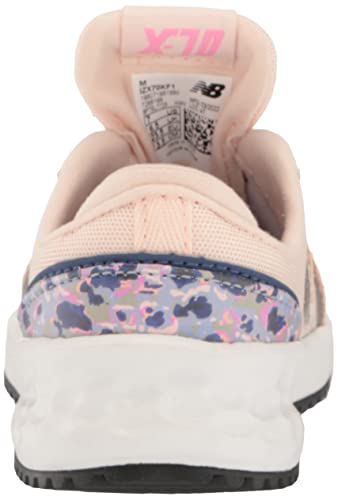 New Balance Kid's X70 V1 Bungee Sneaker, Vintage Rose/Moon Shadow/Vibrant Pink, 2 Wide Infant