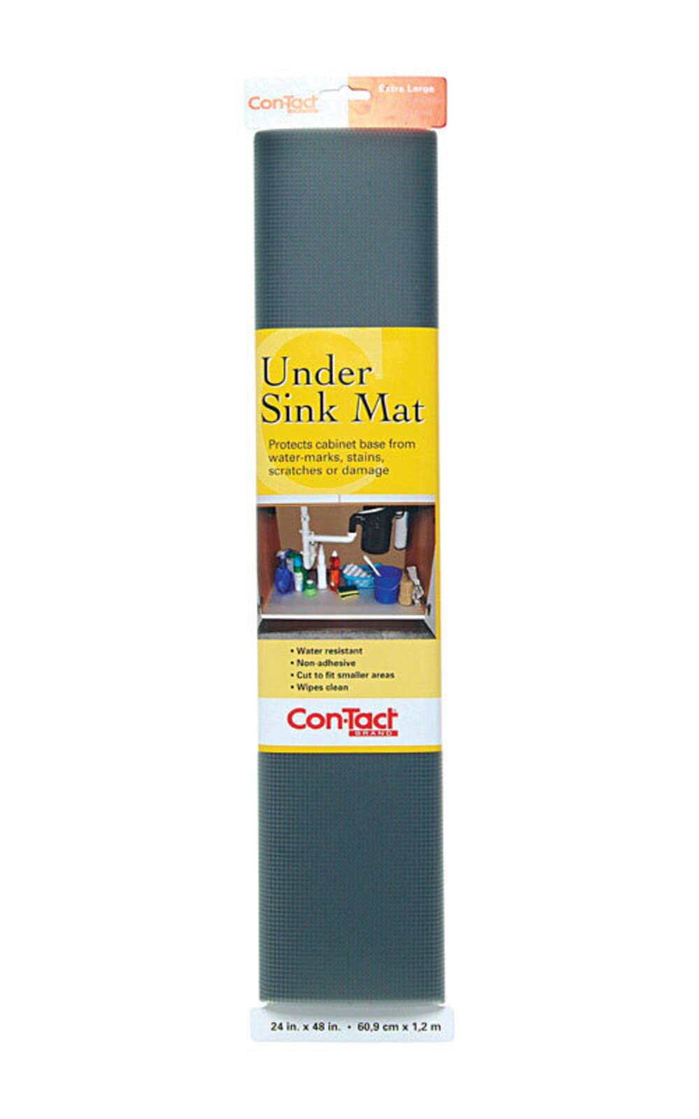 Contact KTCH-CUSM02-06 24" X 48" Graphite Protective Under Sink Mat