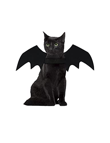 Pet Dog Cat Bat Wings Halloween Party Decoration Cosplay Bat Costume(Black, One Size)