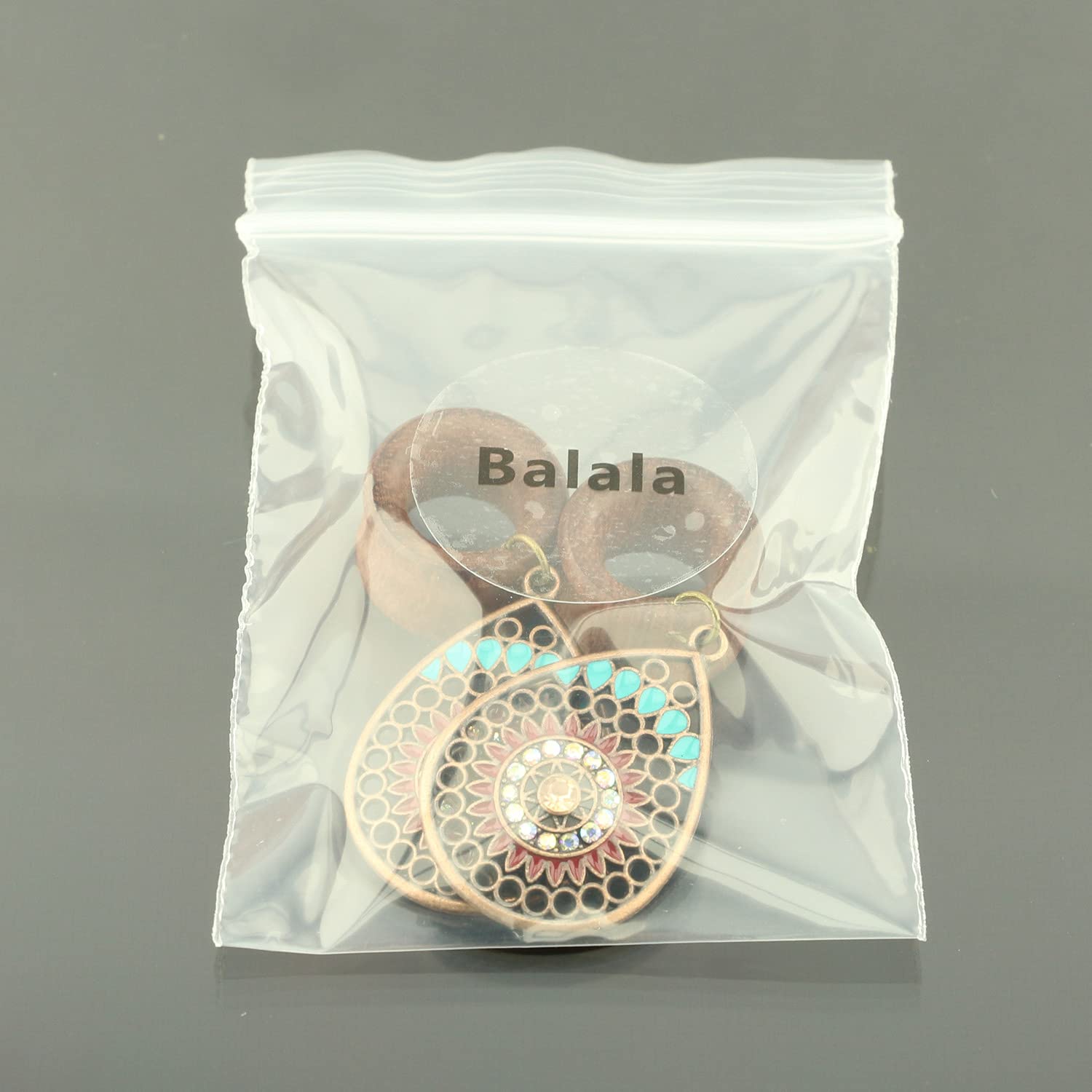 Balala 0G 8mm Bohemian Teardrop Wood Dangle Ear Gauges Piercing Flesh Tunnels Plugs Statement Earrings, Brown, BA161-8