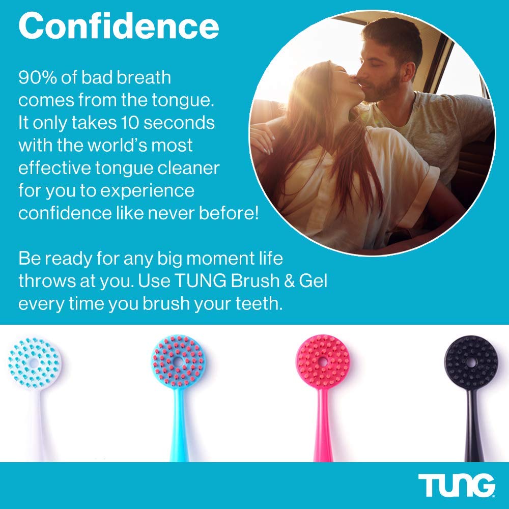 Tung Tongue Gel | Fresh Mint Tongue Cleaning Paste | Bad Breath and Halitosis | Mouth Odor Eliminator | Use with Tongue Brushes & Scrapers | Made in America (2 Pack)