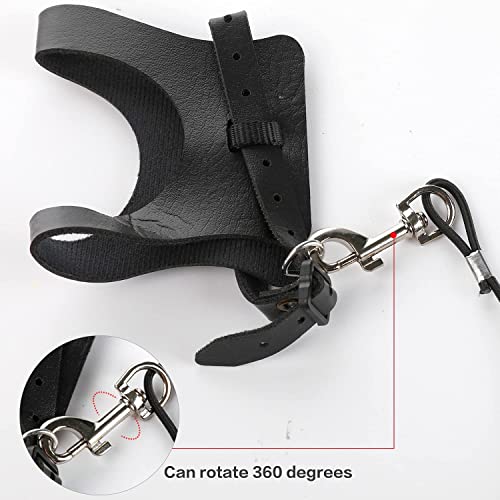 Pet Parrot Bird Harness and Leash, Adjustable Bird Harness Leash for Trainning, Black Fashion Vest, Suitable for Cockatiel,Parrot,Parakeets Conures, Macaws, Parrots, Love Birds,Finches (S)