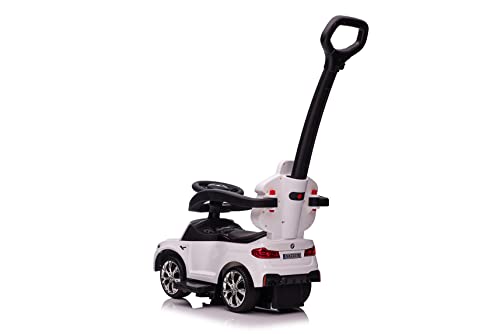 Best Ride On Cars BMW 4 in 1 Battery Powered Push Car, White, Large