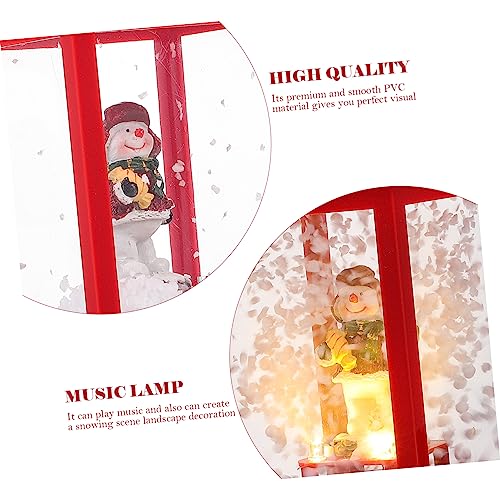 DOITOOL 1Pc Christmas Light Up Ornament Music Decor Tabletop Decor Desk top Decor PVC Lighted Snow Globe Lantern Snow Globe Water Lantern Christmas Night Light lamp Christmas Lamp Supplies
