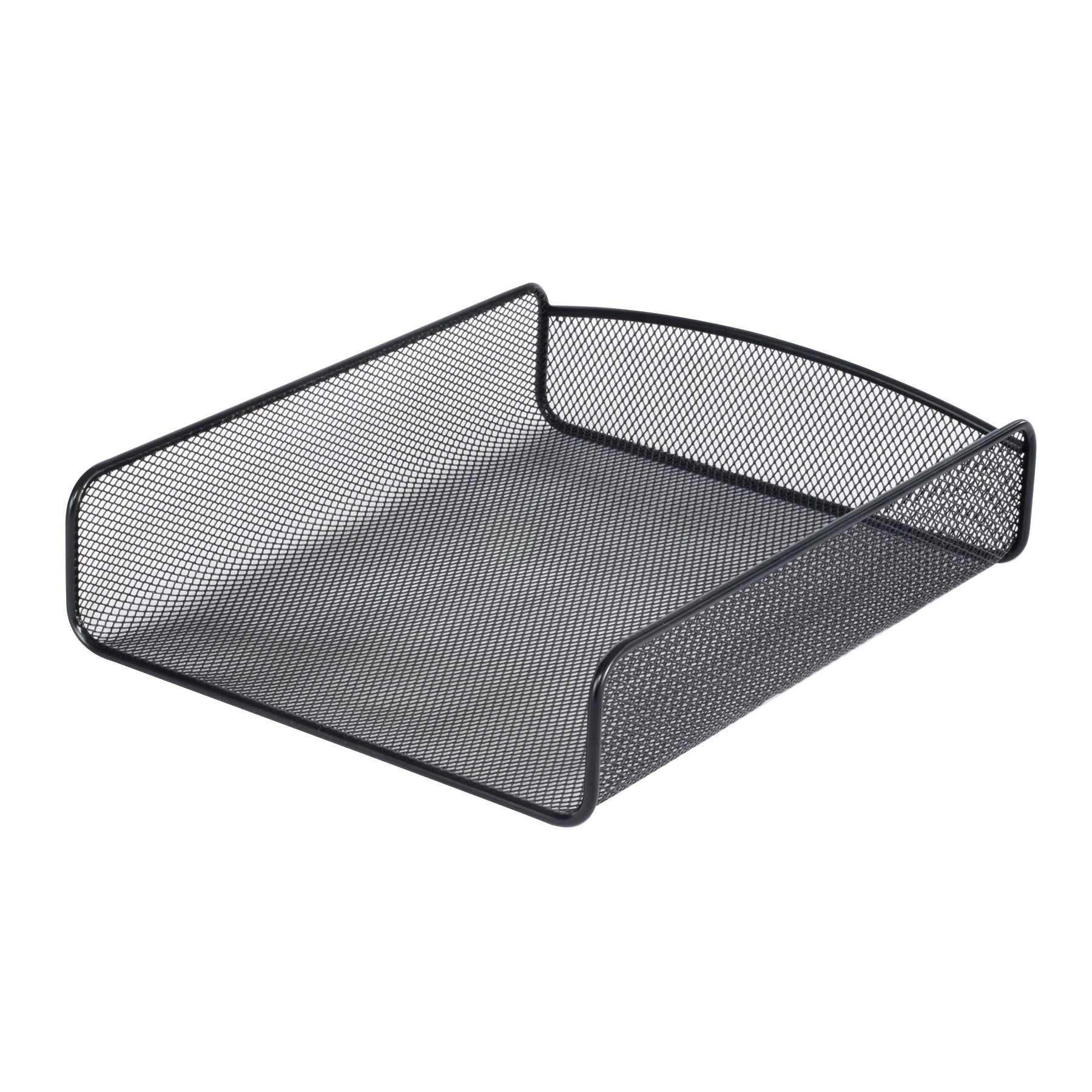 Safco Products Onyx Mesh Single Tray Desktop Organizer 3272BL, Black Powder Coat Finish, Durable Steel Mesh Construction, 11.75 x 9.25 x 2.5"