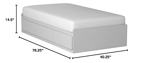 South Shore 39" Reevo Mates Bed with 3 Drawers, Twin, Soft Gray