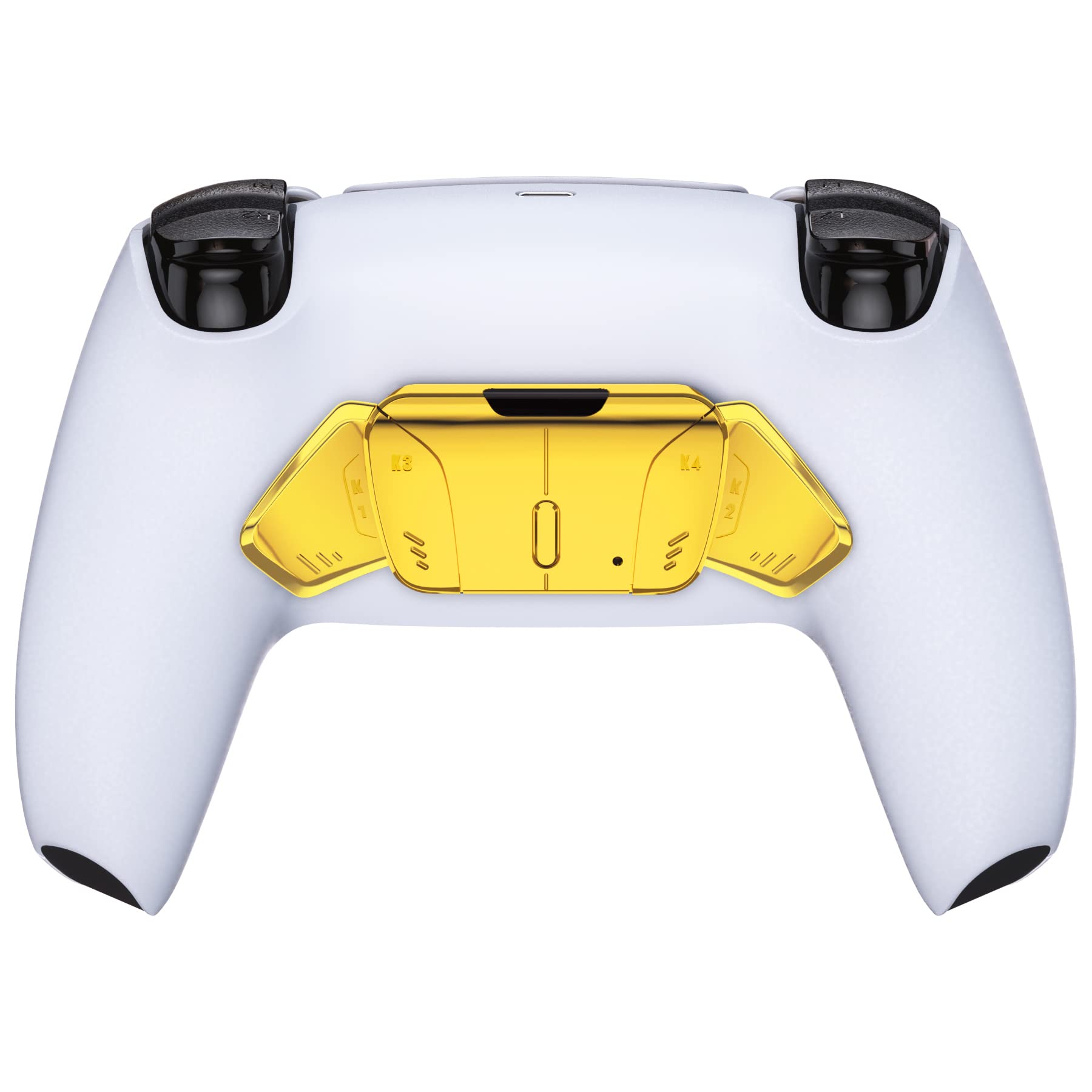 Chrome Gold Replacement Redesigned K1 K2 K3 K4 Back Buttons Housing Shell for PS5 Controller eXtremeRate RISE4 Remap Kit - Controller & RISE4 Remap Board NOT Included