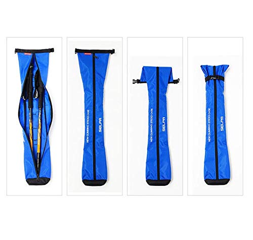 Chris.W Portable Trekking Pole Carrying Bag Storage Bag Pouch with Zipper for Walking Stick Hiking Poles Travel Case(Blue)