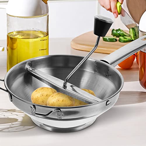 DOITOOL Food Mill Stainless Steel, Food Mill for Tomato Sauce, Applesauce, Puree, Mashed Potatoes, Jams, Food (Silver)