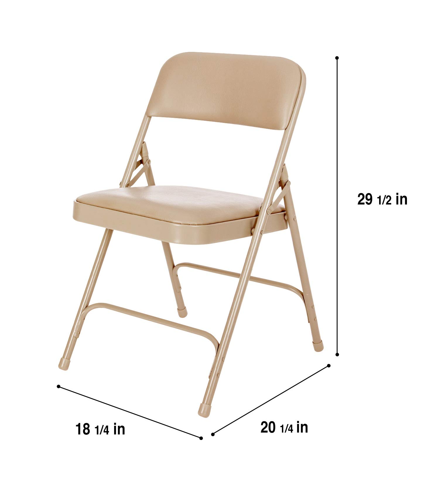 OEF Furnishings (4 Pack Premium Vinyl Padded Folding Chair, Beige