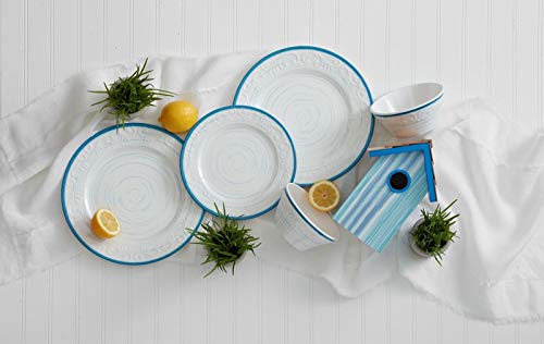 Pfaltgraff 12-Piece Melamine Dinnerware Set - Trellis Blue