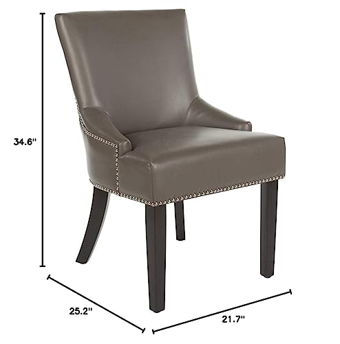 Safavieh Mercer Collection Christine Cream Leather Nailhead Dining Chair, Set of 2