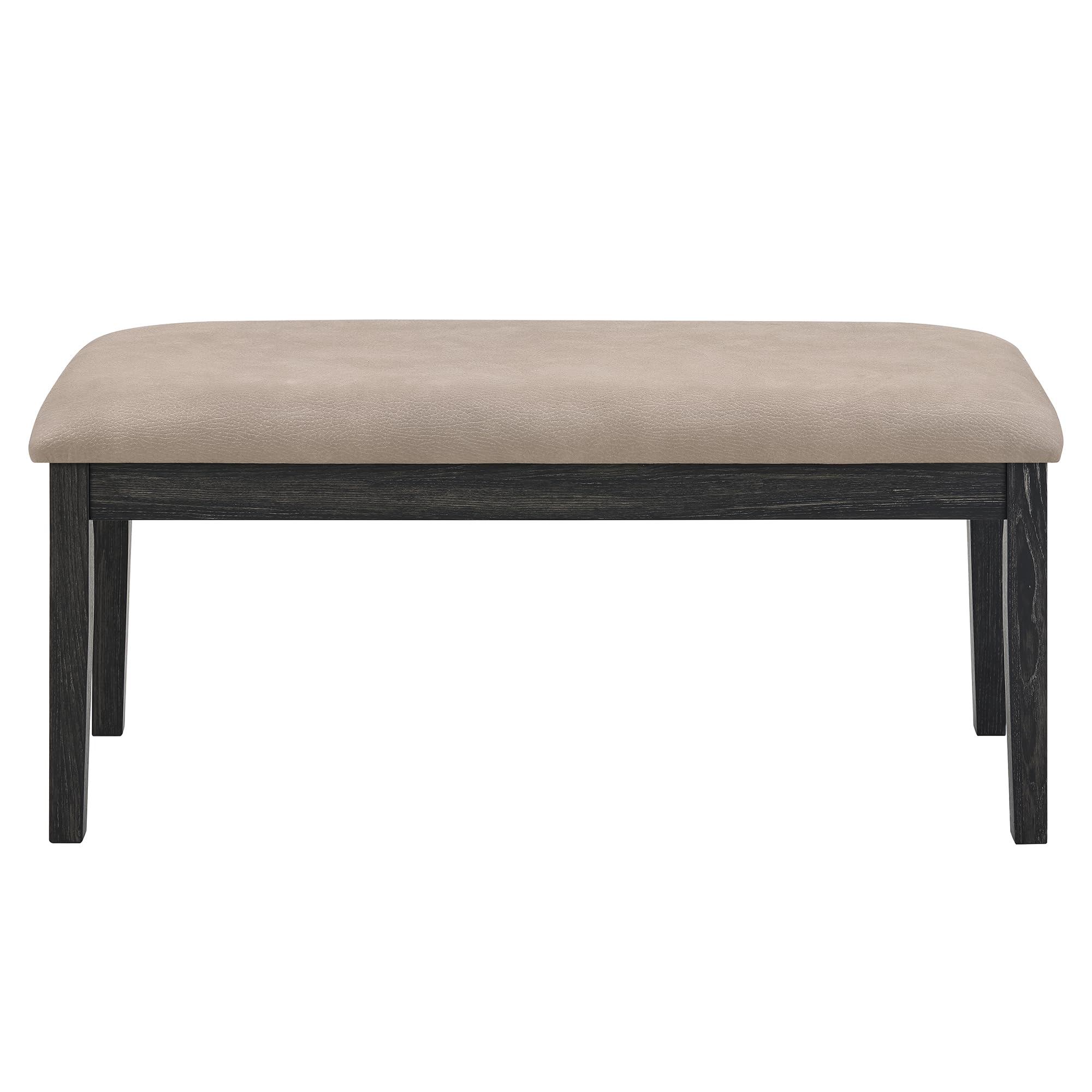 BAOMKONG Upholstered PU Leather Bench, Entryway Bench with Solid Wood Legs Comfy Thick Padded End of Bed Bench Footrest Stool for Kitchen Dining Bedroom Living Room, Light Brown