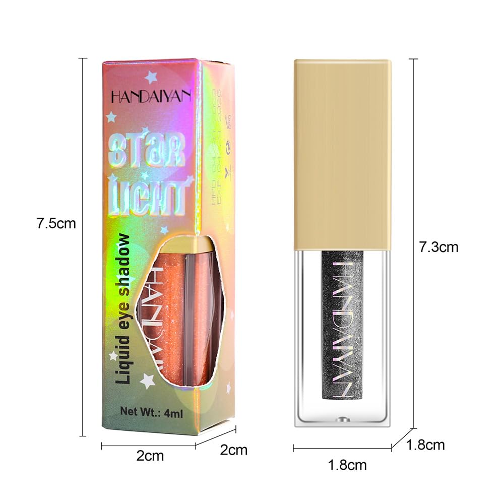 BEUKING Liquid Eye shadow 12 Colors White/Purple/Black/Red/Pink/Orange/Silver Waterproof Long Lasting Glitter Highlighter Pearlescent Shiny Eye Shadow Sequin Eye Silky Cosmetics For Daily Makeup (1#)