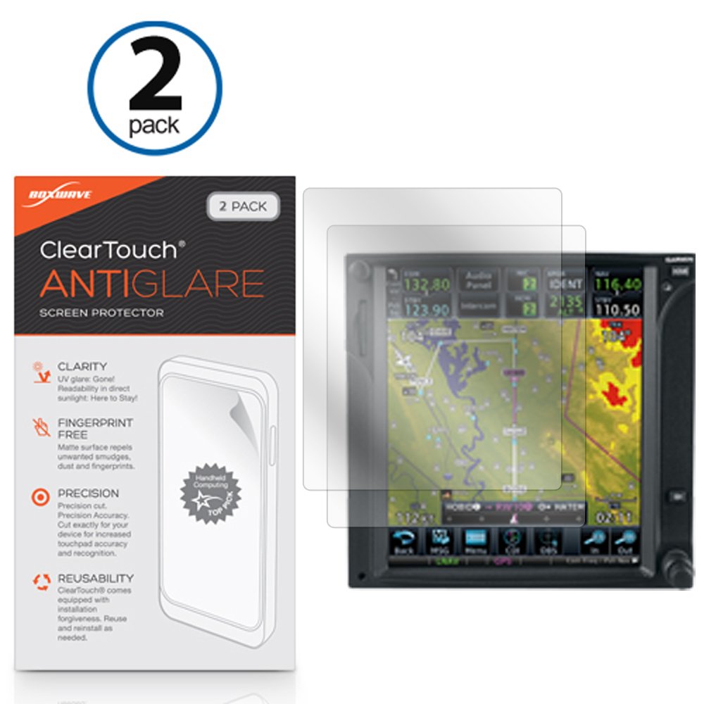 BoxWave Screen Protector Compatible With Garmin GTN 750 (Screen Protector ClearTouch Anti-Glare (2-Pack), Anti-Fingerprint Matte Film Skin for Garmin GTN 750