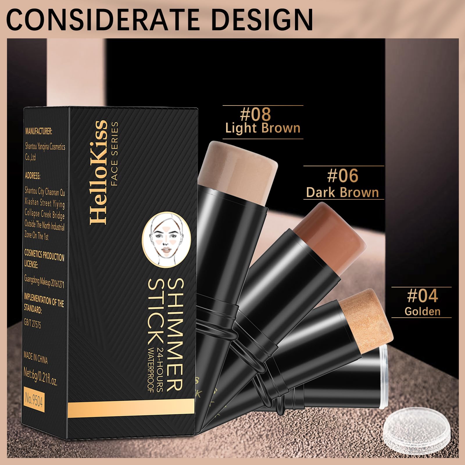 Contour Stick, Highlighter Stick Bronzer Stick, 3Pcs, Waterproof Non-greasy Contour Stick Makeup Highlighter Makeup Stick for Face Contour Long Lasting Cream Contour Stick for Beginner Women
