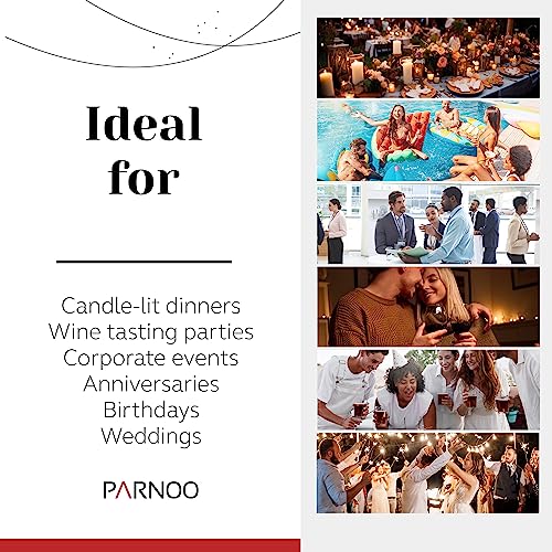 White and Red Wine Glasses - Premium Classic 10 oz Wine Glasses Set for Hosting Various Parties & Occasions - Dishwasher-Friendly Clear Stemmed Wine Glasses - PARNOO White & Red Wine Glasses Set of 6