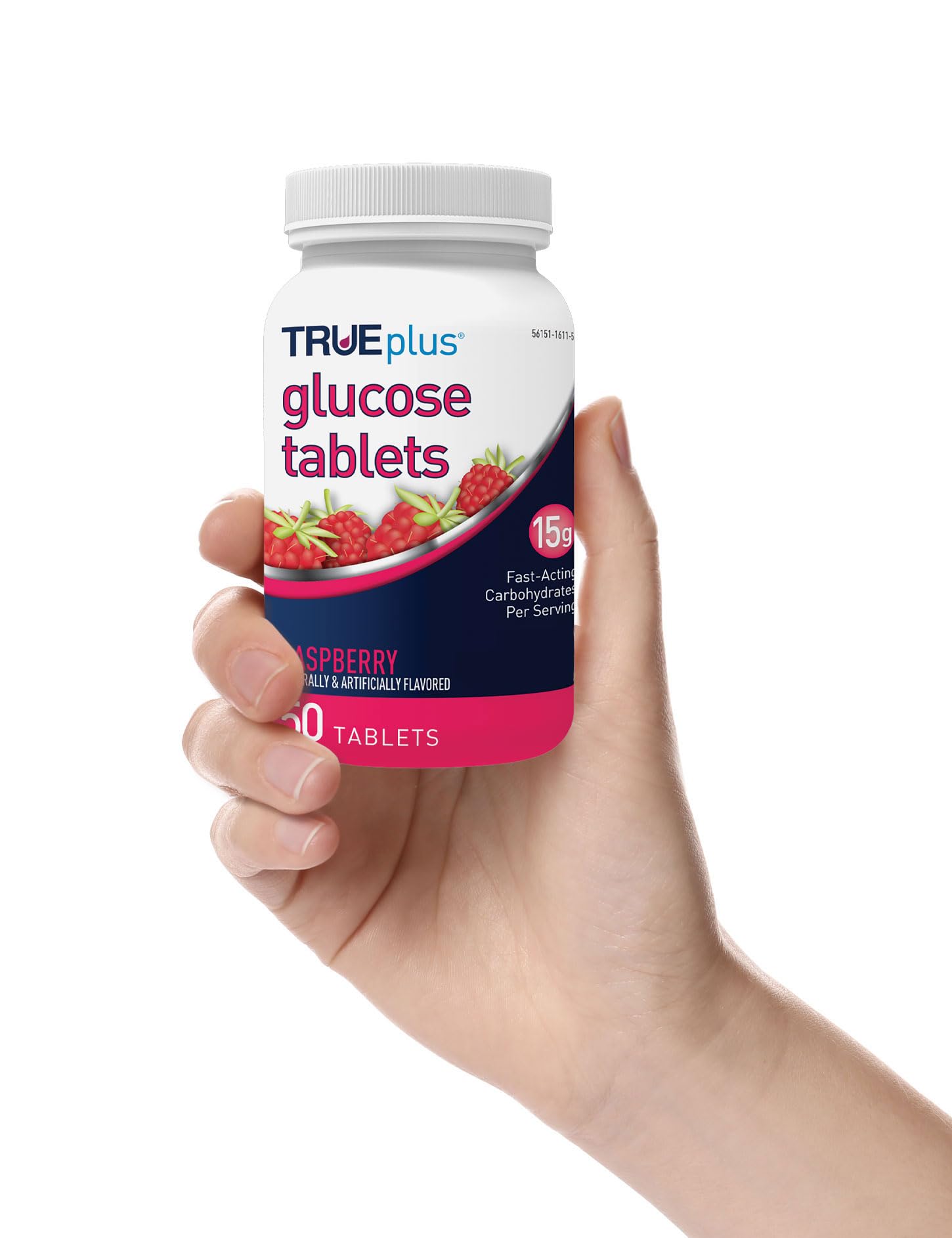 TRUEplus® Glucose Tablets, Raspberry Flavor - 50ct