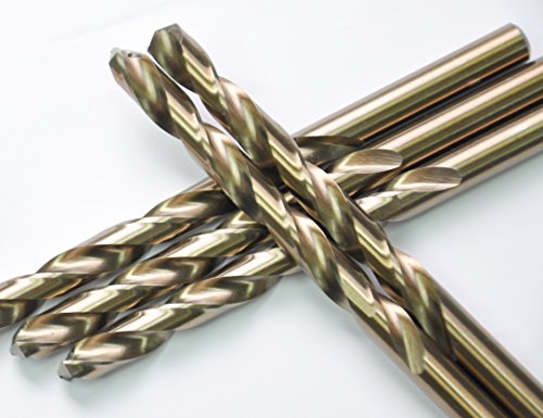 DRILLFORCE 5PCS 31/64" Inch HSS General Purpose Heavy Duty Jobber Cobalt Twist Drill Bits,Ideal for Drilling on mild Steel, Copper, Aluminum, Zinc Alloy etc.