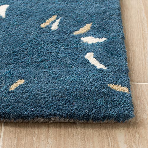 SAFAVIEH Soho Collection 7'6" x 9'6" Blue/Multi SOH849A Handmade Premium Wool & Viscose Area Rug