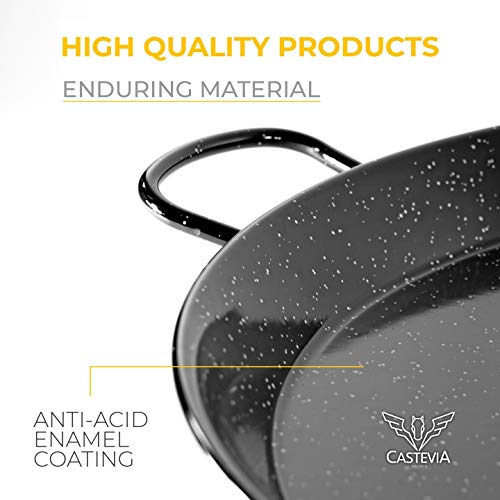 Castevia 13.5-Inch Enameled Steel Paella Pan, 34cm / 6 servings