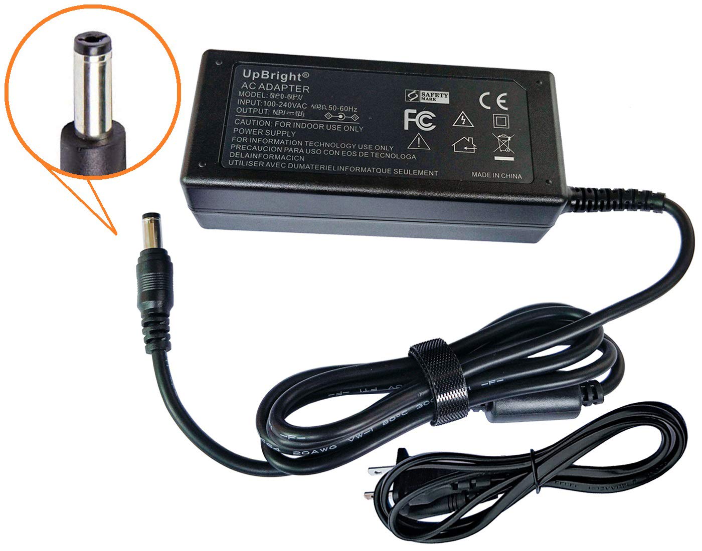 UpBright 42V AC/DC Adapter Compatible with Jetson Element Pro 36V 5.0Ah Lithium-ion Battery Folding Electric Scooter JELEM2 BLK CD Coming Data CC3615 CP4215 42VDC 1.5A Power Supply Charger PSU(Barrel)