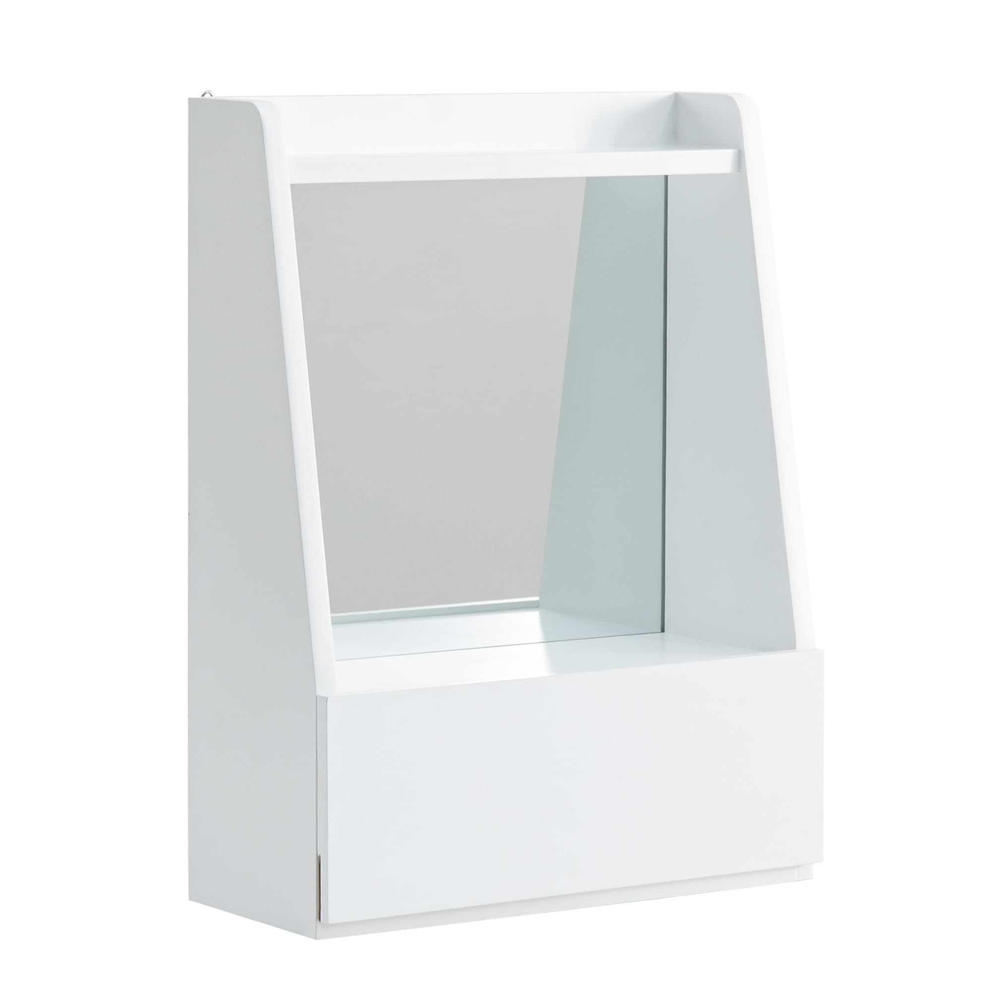 SUNTAGE Bathroom Wall Cabinet, Above Over The Toilet Storage Cabinet w/Mirror & Drawer, Hanging Wall Mounted Medicine Cabinets Ideal for Bathroom, Living Room (White)