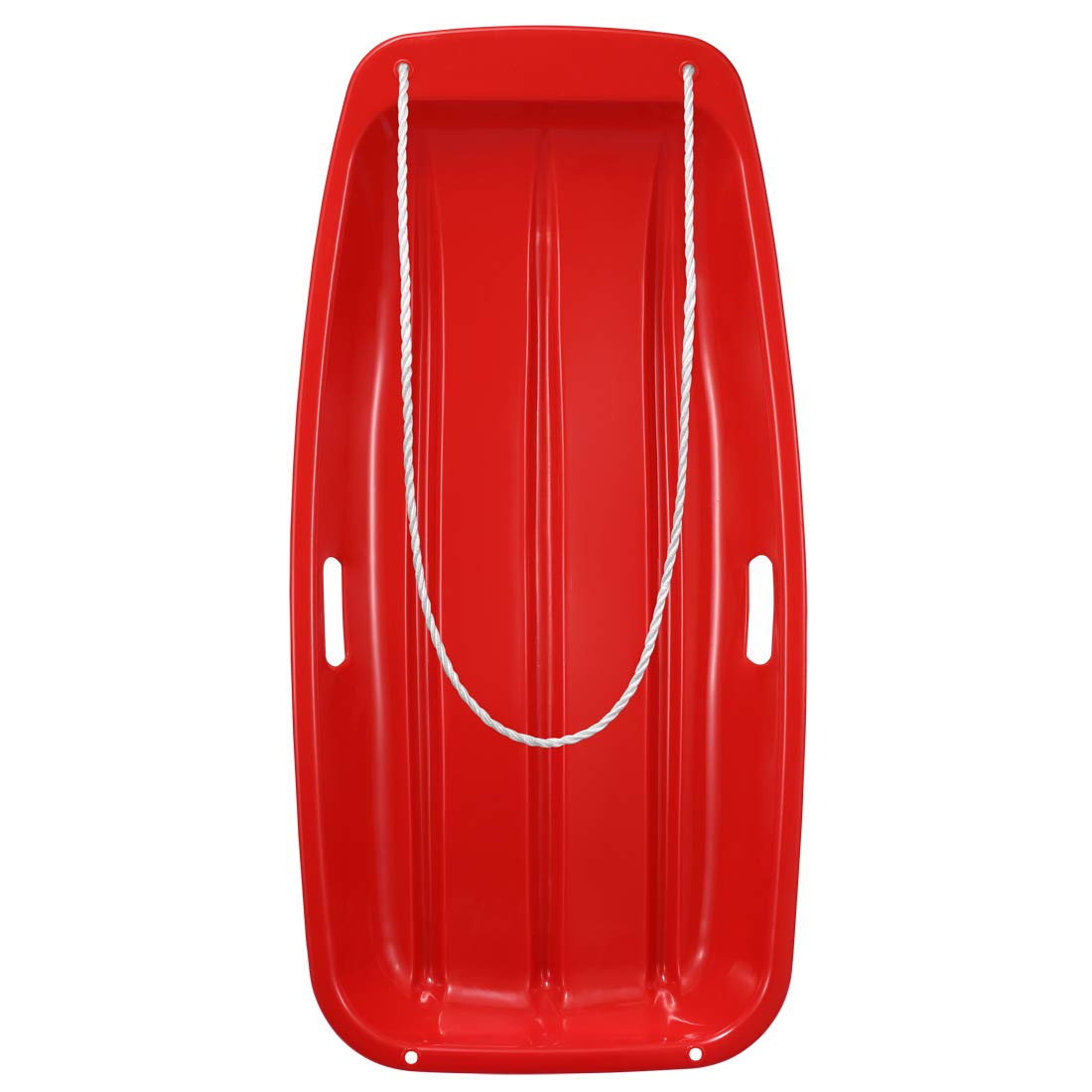 Boenoea Plastic Snow Sleds for Kids and Adult 35inch,Classic Toboggan Sled with Pulling Rope