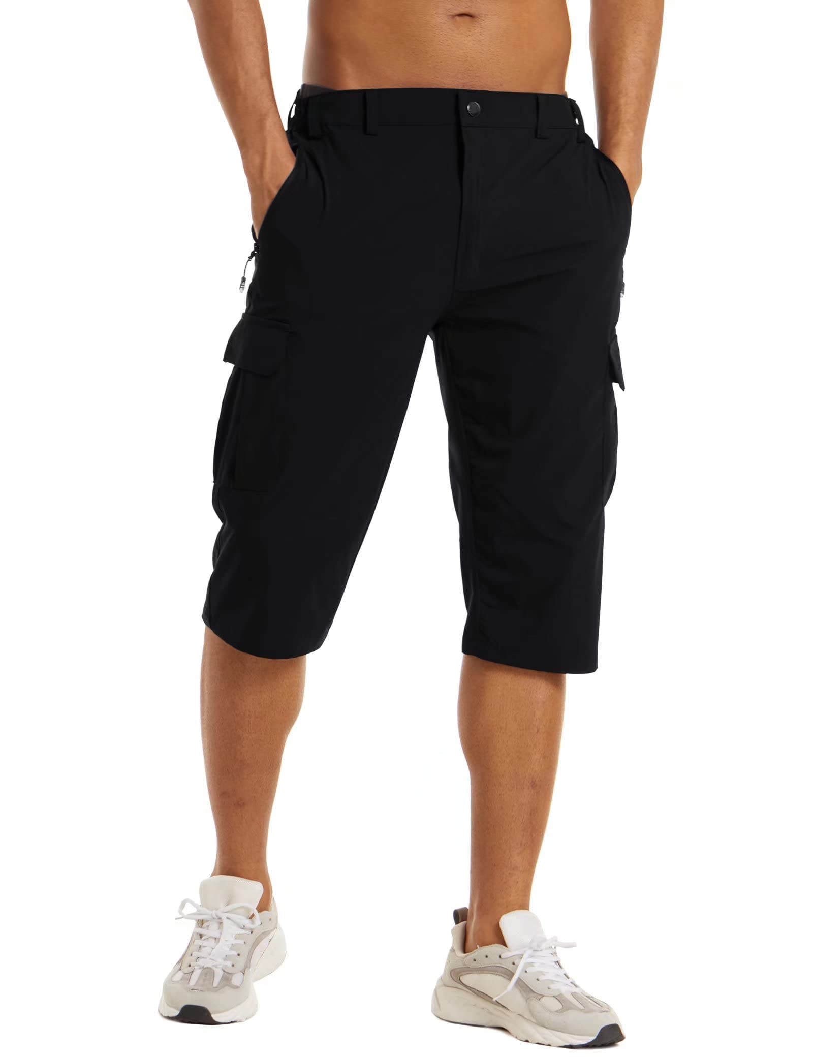 BIYLACLESEN Mens Cargo Pants Fishing Pants for Men Quick Dry Pants Mens Hiking Pants Summer Pants for Men Dark Grey