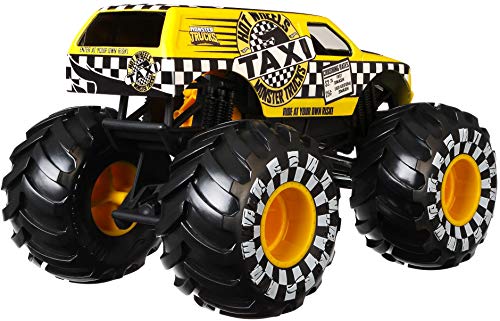 Hot Wheels Monster Trucks Taxi, 1:24 Scale for kids age 3, 4, 5, 6, 7, & 8 Years Old Great Gift Toy Trucks Large Scales