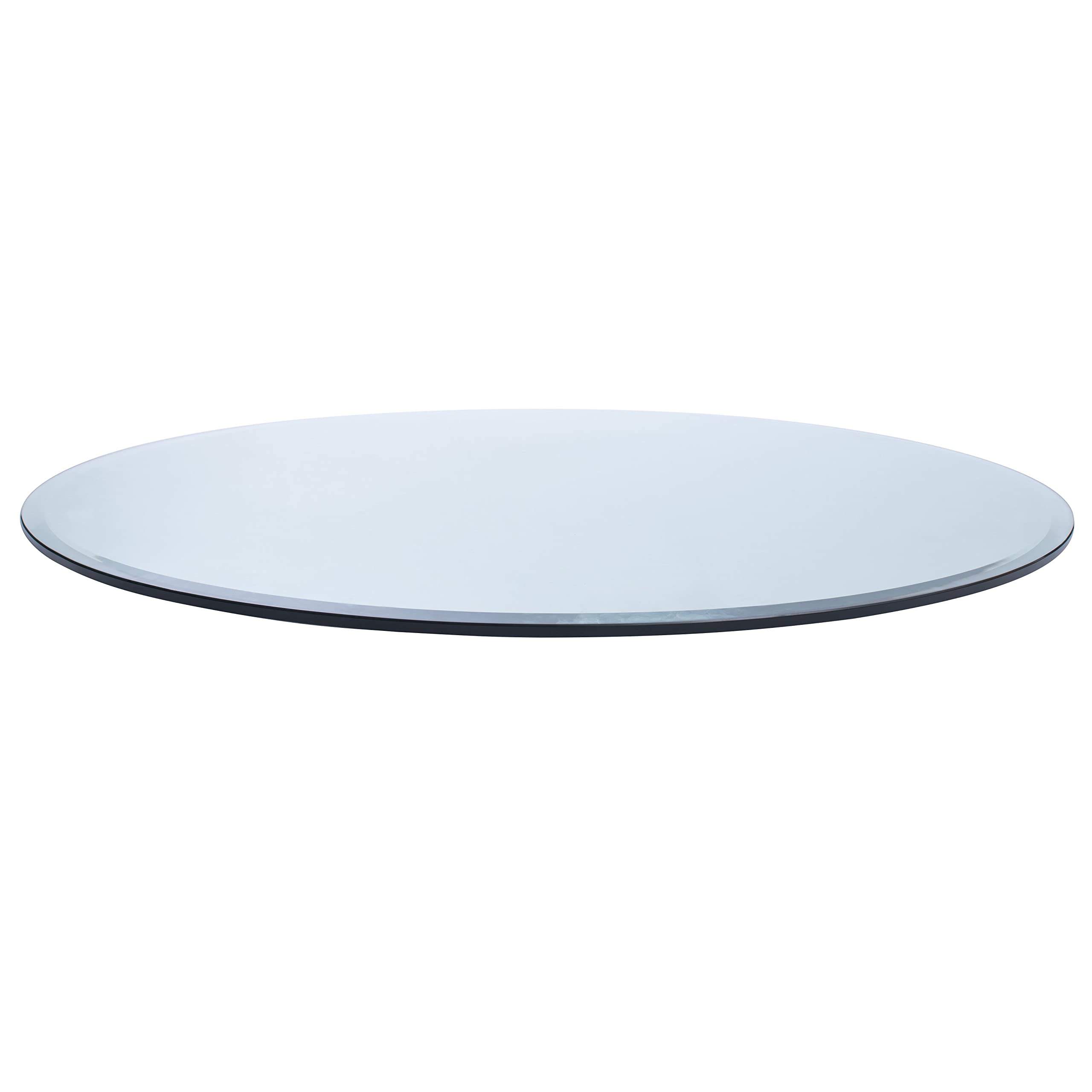 Spancraft 26" Round 1/4" Thick Tempered Clear Glass Table Top with Flat Polished Edge