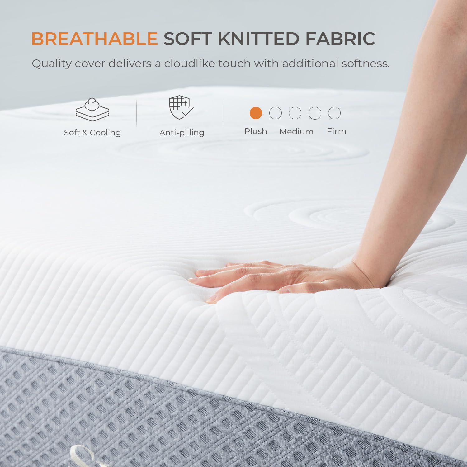 Sweetnight Full Size Mattress, 12 Inch Cooling Gel Memory Foam Mattress for Comfy Sleep & Pressure Relief, Plush Foam Mattress with Motion Isolation, Mattress in a Box, Luna, Gray/White