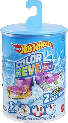 Hot Wheels Set of 2 Color Reveal Cars or Trucks in 1:64 Scale, Surprise Reveal & Repeat Color Change (Styles May Vary)
