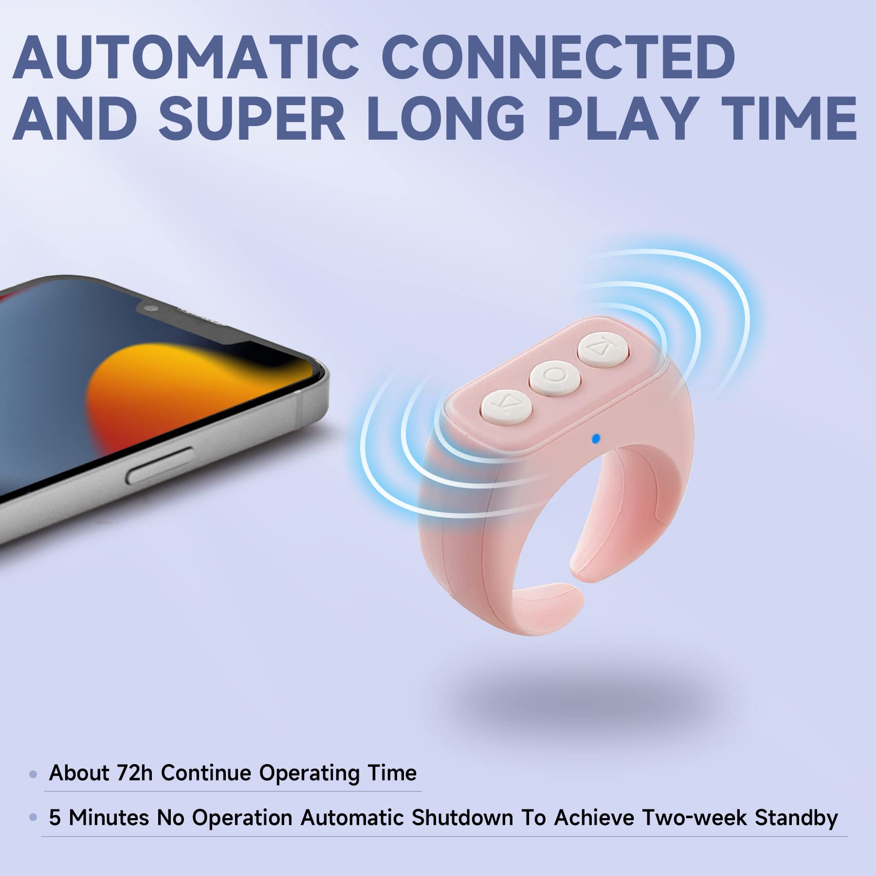 CKG Tiktok Scrolling Ring, Tiktok Remote Control for Android and iPone, Bluetooth Remote Clicker Control, Minimalist Style and Smart Make Life Easier - Lovely Pink