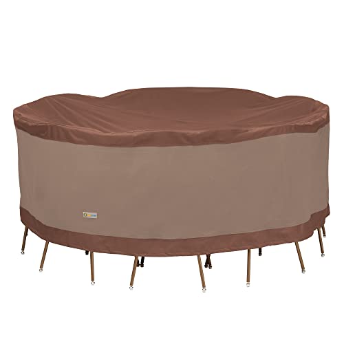 Duck Covers Ultimate Water-Resistant 84 Inch Round Patio Table & Chair Set Cover, Outdoor Table Cover