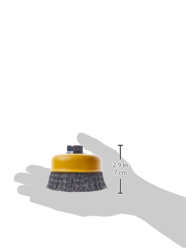 DEWALT Wire Cup Brush, Crimped, Carbon Steel, 4-Inch x 5/8-Inch, 11 HP, .014-Inch (DW49101)