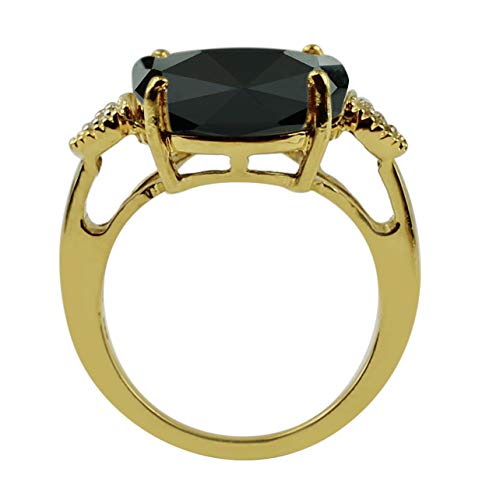 Carillon Black Spinel Oval Shape 7.9 Carat Natural Earth Mined Gemstone 10K Yellow Gold Ring Unique Jewelry for Women & Men