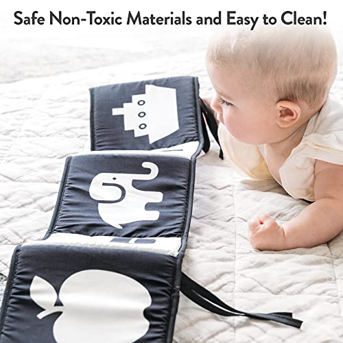Spiggly Black and White High Contrast Soft Baby Book – Newborn Toy for 0-3 Months Visual and Brain Development – Infant Tummy Time Toy – Sensory Toy for Babies 0-6 Months
