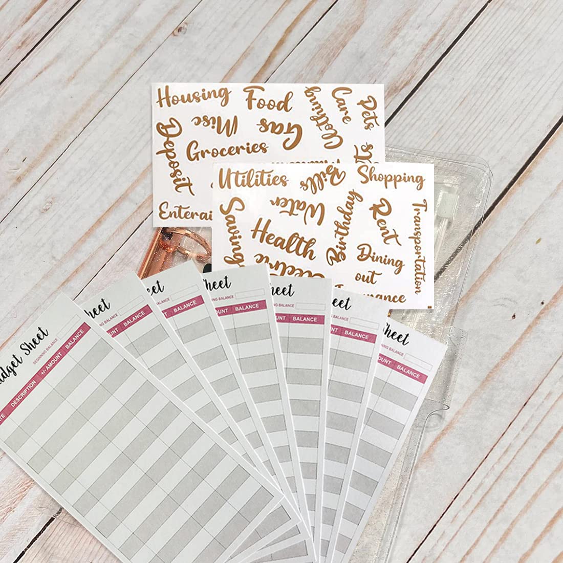 Butterfly Budget Binder with Zipper Envelopes, Money Organizer A6 Budget Binder with Cash Envelopes for Budgeting, with Expense Tracker Budget Sheets Inserts and Planner Stickers