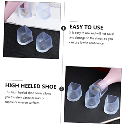 High Heel Chair Latin Heel Cover 16pcs Heel Repair Covers Antislip High Heel Pads High Heel Shoe Caps PVC Bagged Transparent Protection Plug Heel Protective Covers Dance Heel Cover