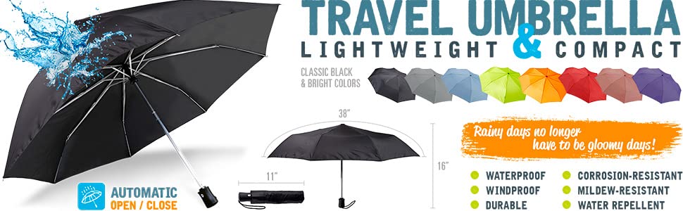 Lewis N. Clark Windproof & Water Repellent Fabric, Automatic Open Close & 1 Year Warranty, Teal, One Size