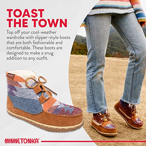 Minnetonka Womens Torrey Slipper, Brown Multi, Size 9