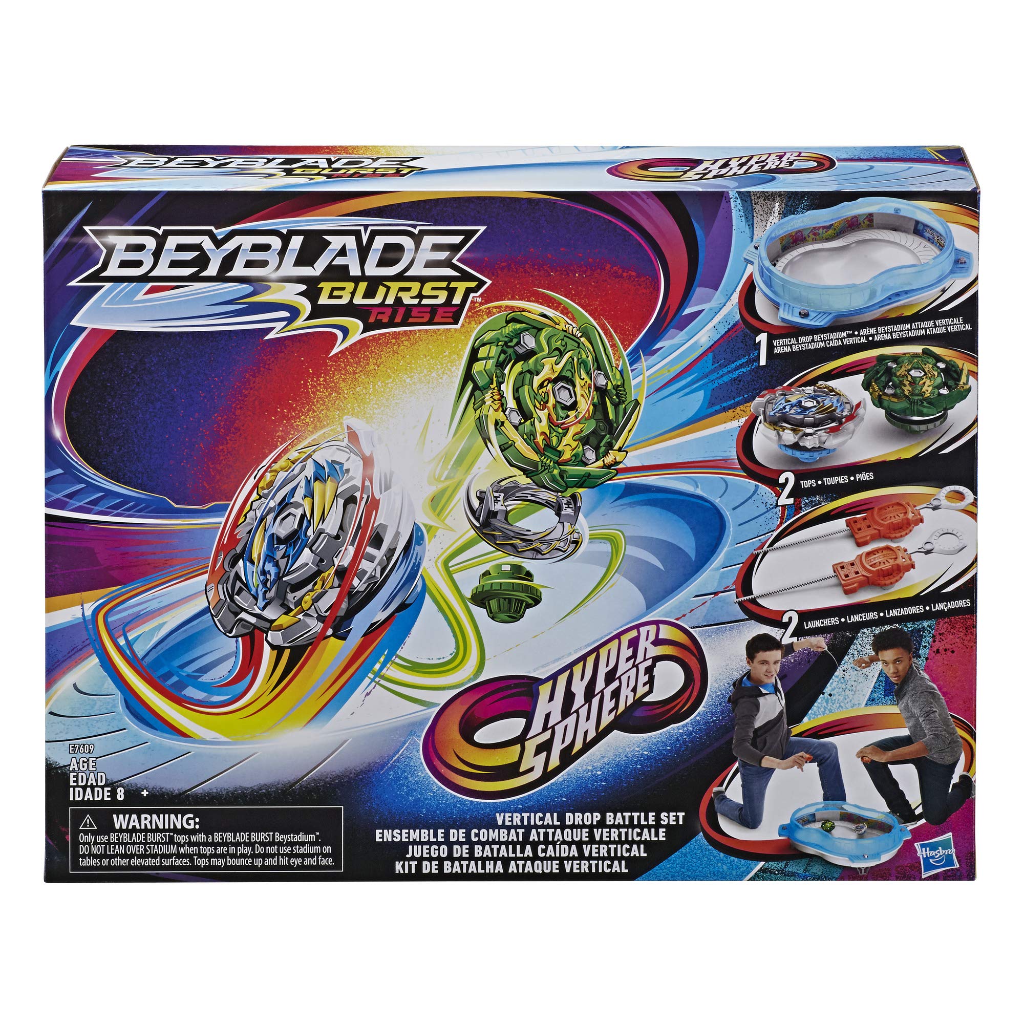 BEYBLADE Burst Rise Hypersphere Vertical Drop Battle Set - Complete Set with Beystadium, 2 Battling Top Toys and 2 Launchers, Ages 8 and Up (Amazon Exclusive)