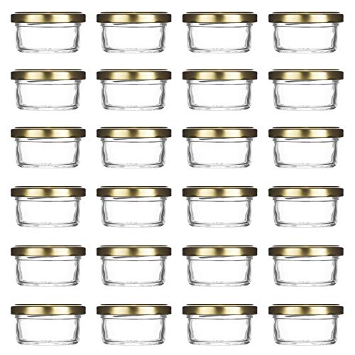 Caviar Line Small Mini Glass Jars With Tin Lids - 24 pack x 2 oz – All Purpose Empty Storage Jars