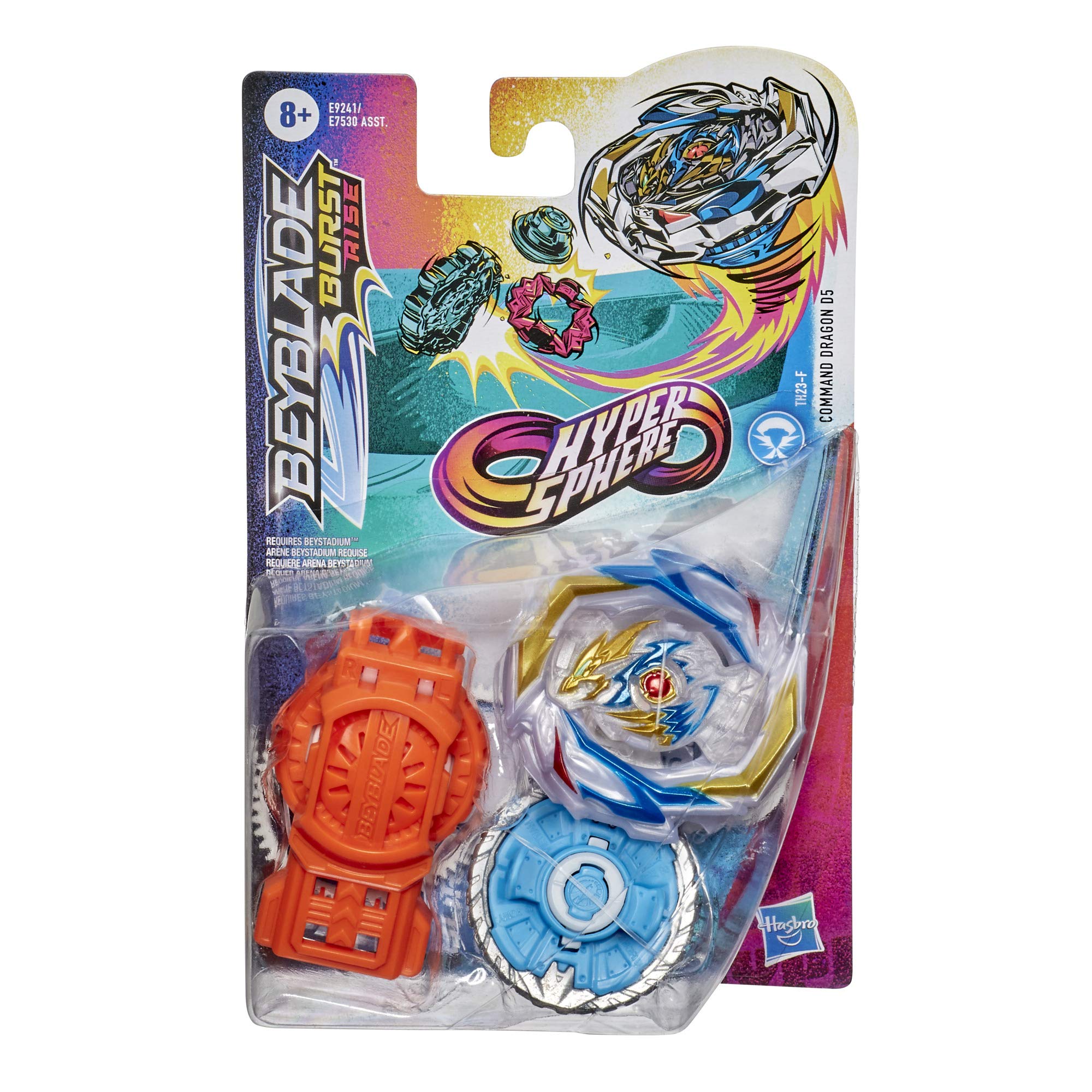 Beyblade Burst Rise Hypersphere Command Dragon D5 Starter Pack - Attack Type Battling Game Top and Launcher, Toys Ages 8 and Up