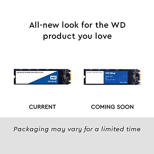 Western Digital 1TB WD Blue 3D NAND Internal PC SSD - SATA III 6 Gb/s, M.2 2280, Up to 560 MB/s - WDS100T2B0B