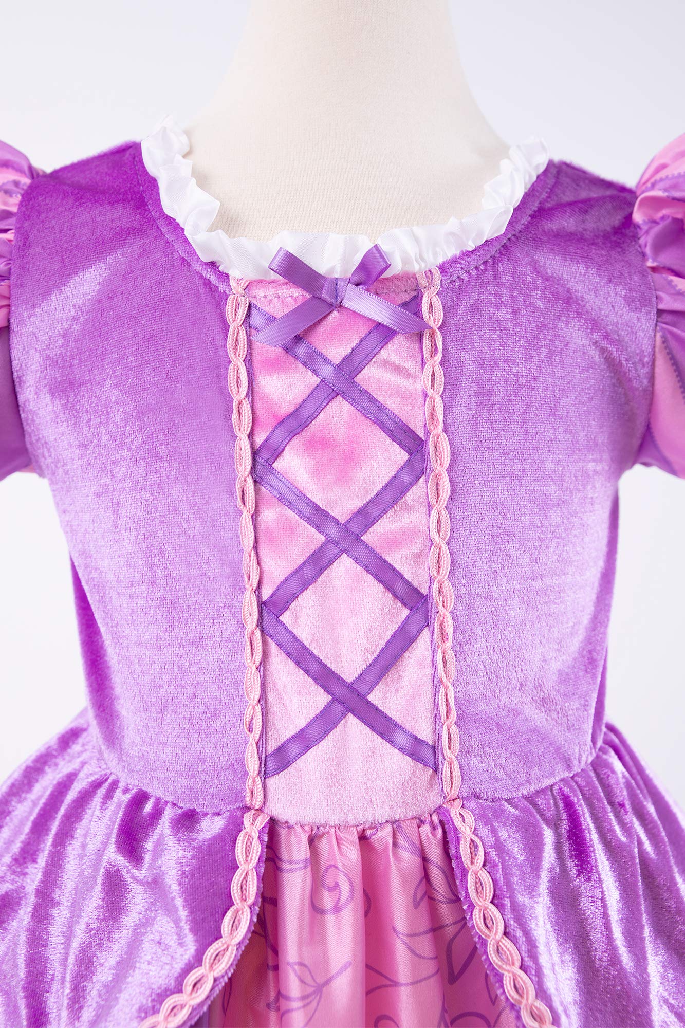Little Adventures Rapunzel Princess Dress Up Costume (Medium Age 3-5) - Machine Washable Child Pretend Play and Party Dress with No Glitter