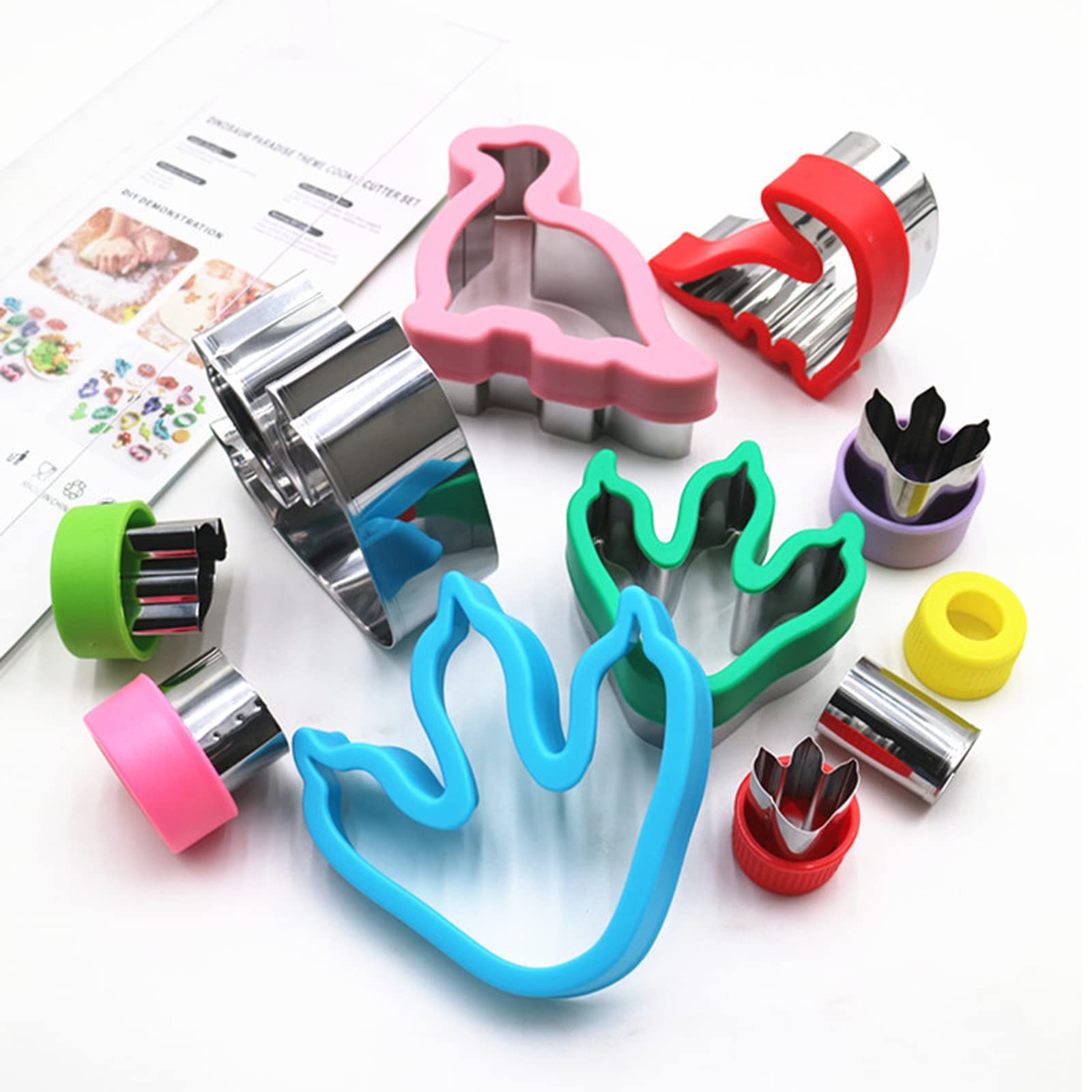 Dinosaur Dragon Cookie Cutters,Sandwich Cutter,Sandwich Cutter for Kids,Metal Biscuit Cutter Set,Fruit and vegetable cutting die(13Pcs/Cookie Cutter)