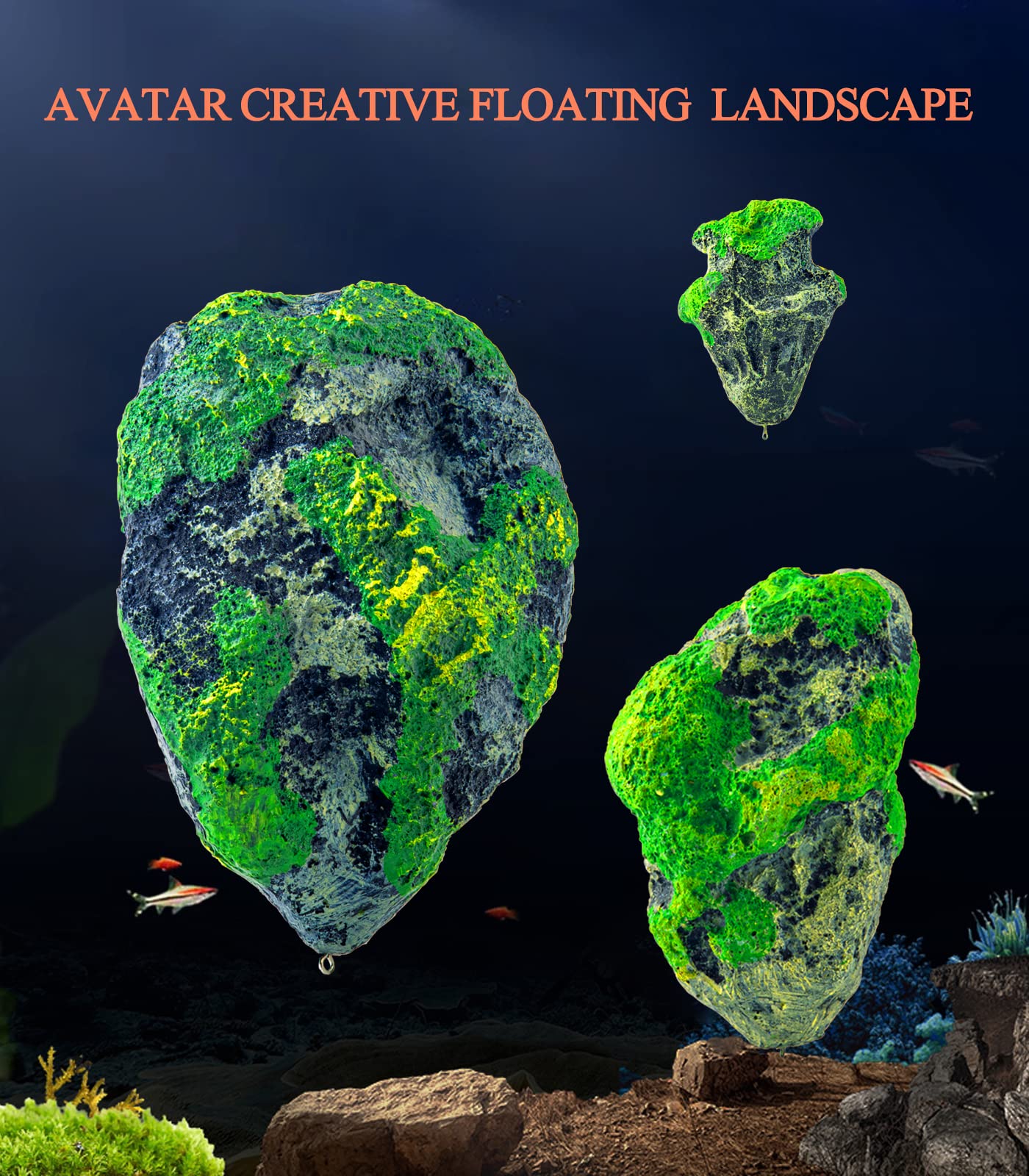dgudgu Decorations Aquarium Decorations fish tank Accessories Aquarium Décor Floating Rocks Betta Decorations Hallelujah Mountains
